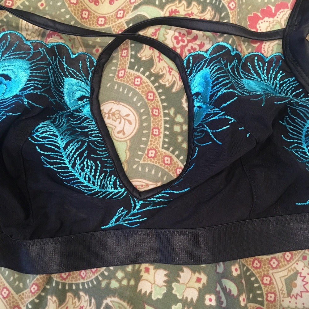 Empress Mimi Bra Panty Peacock Set - Gem